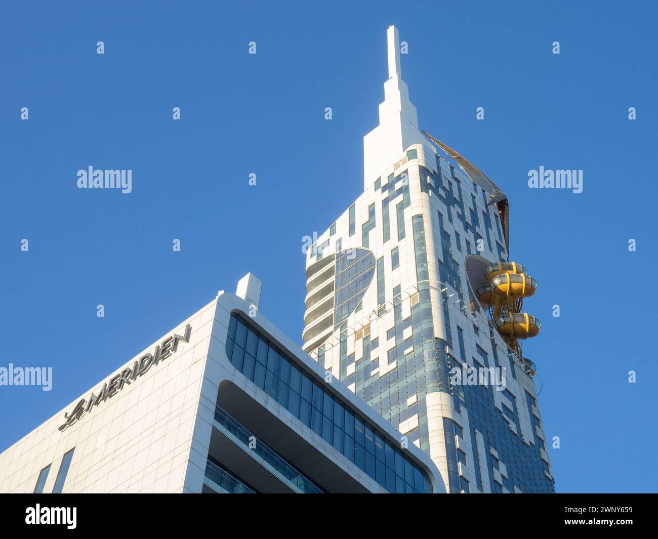 Batumi , Georgia. 02.28.2024 A tall building with a spire and a ...