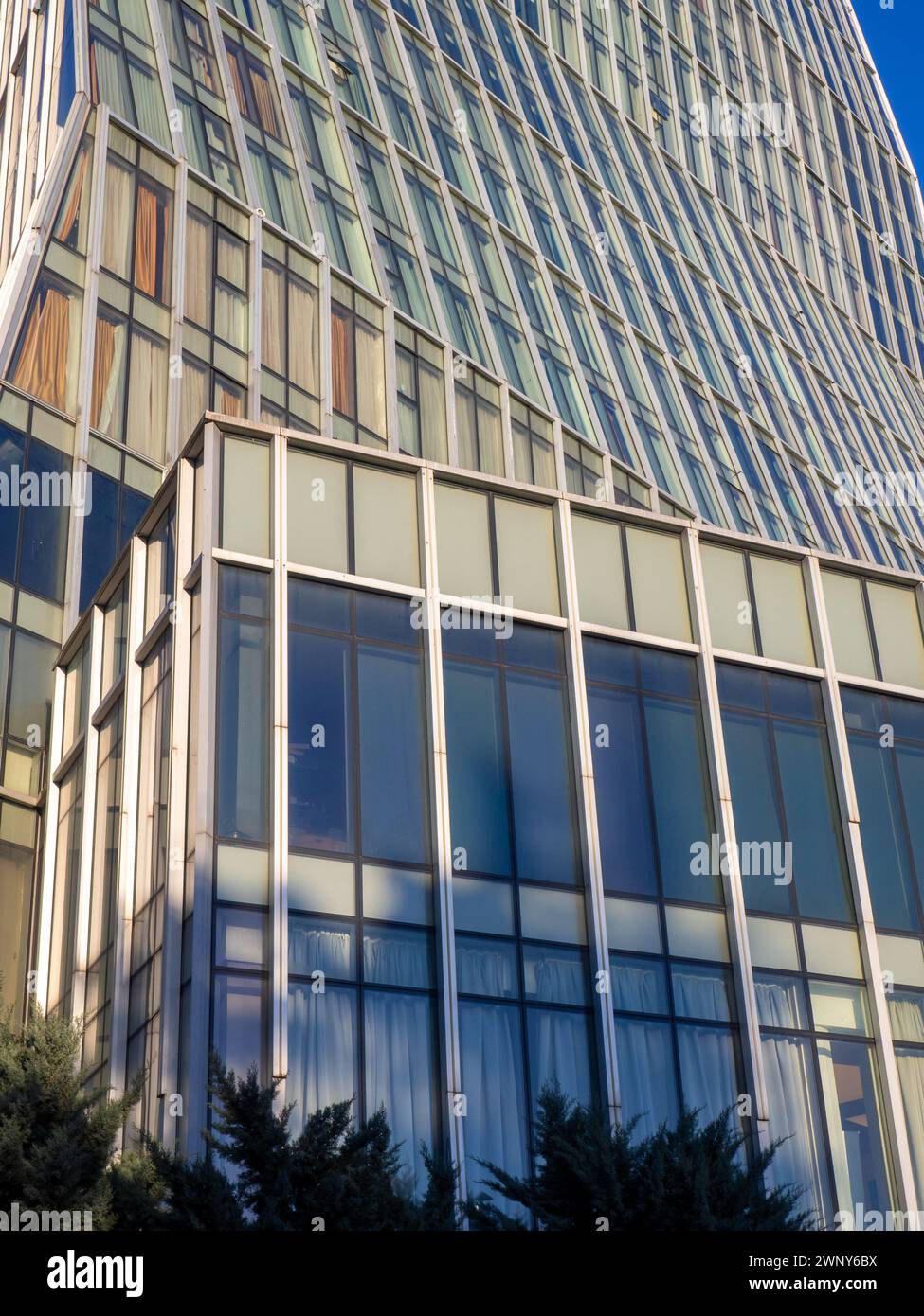 Abstraction from walls and windows. Buildings of unusual shape. Modern ...