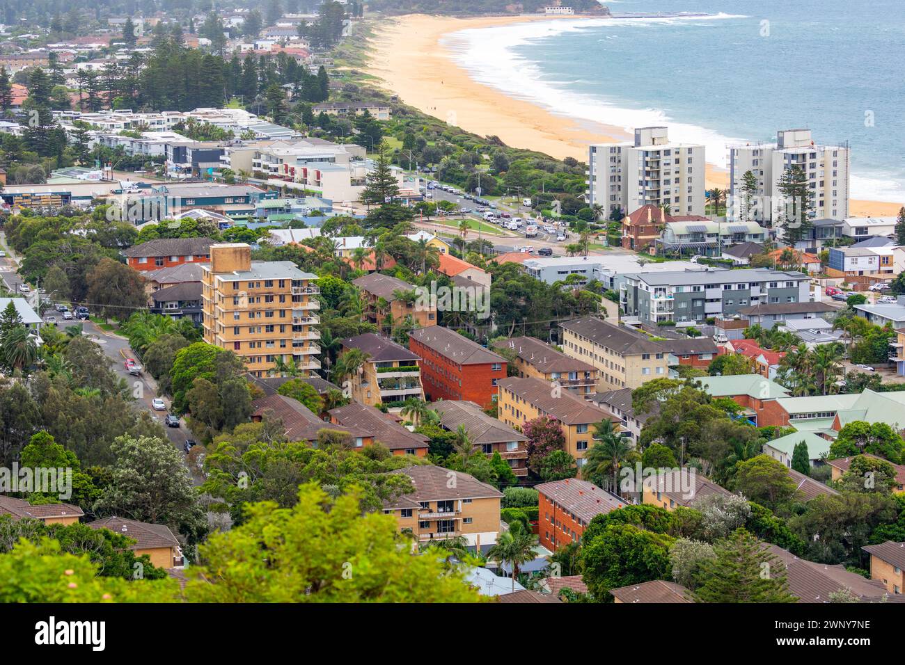 Collaroy beach suburb of Sydney, aerial view of this northern beaches ...