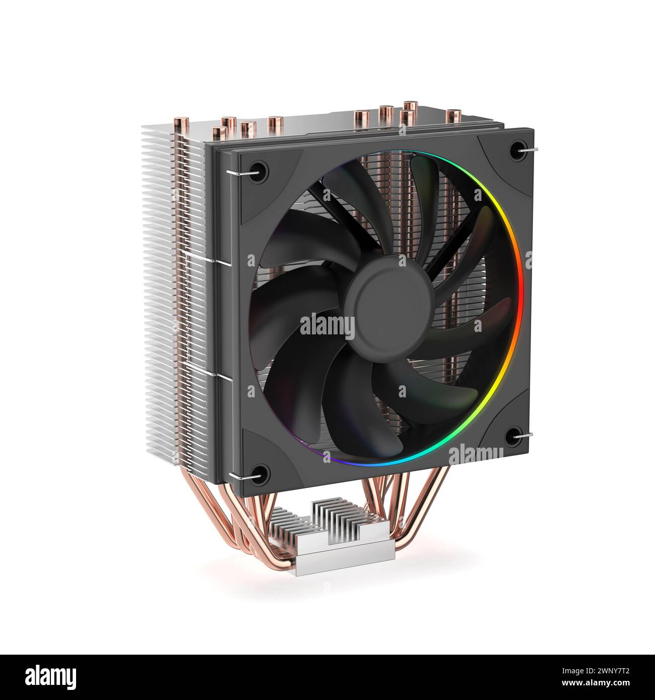 Processor air cooler with five copper heat pipes and rgb fan Stock ...