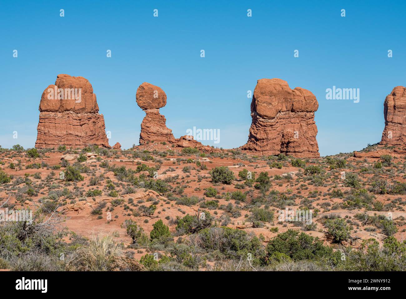 Arches National Park near Moab during early October in Utah Stock Photo ...
