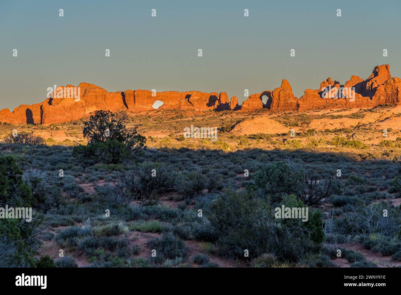 The Windows Section of Arches National Park near Moab during early ...