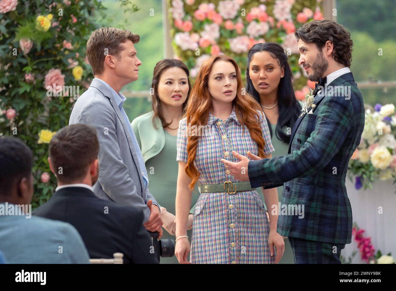 IRISH WISH, from left: Ed Speleers, Elizabeth Tan, Lindsay Lohan ...