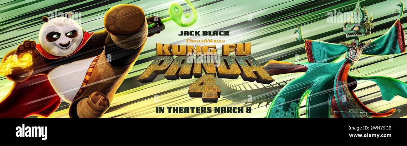 KUNG FU PANDA 4, US poster, from left: Po (voice: Jack Black ...