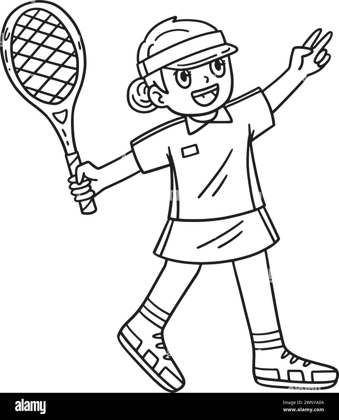 Tennis Girl Holding Tennis Racket Isolated Stock Vector Image & Art - Alamy