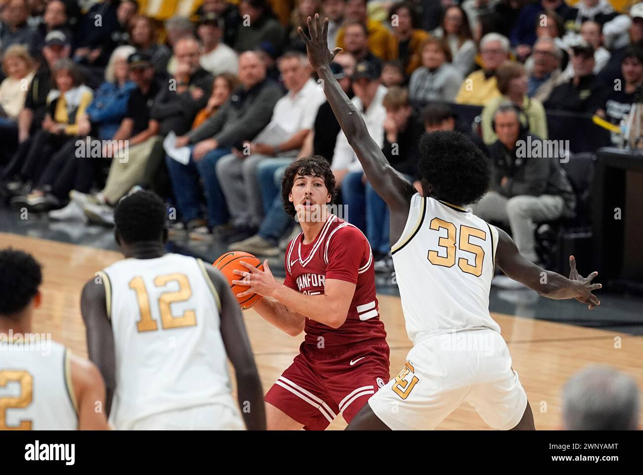 Stanford guard Benny Gealer (15) looks to pass the ball as Colorado ...