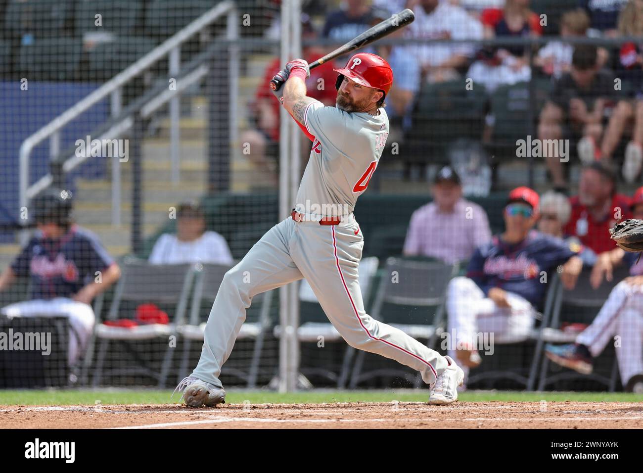 North Port FL USA; Philadelphia Phillies left fielder Jake Cave (44 ...