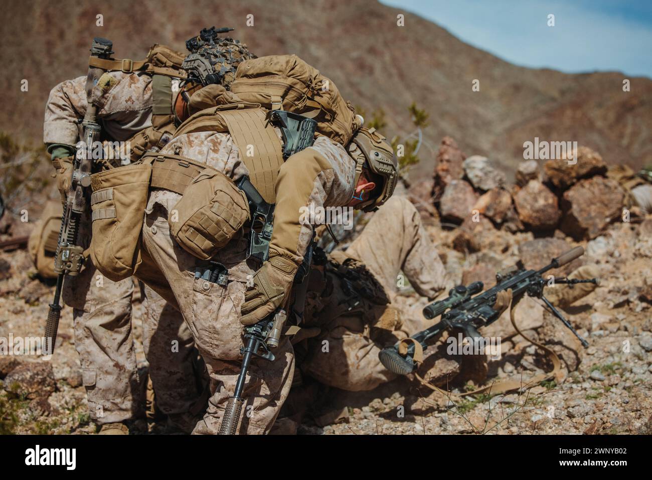 U.S. Marines and Sailors with Charlie Company, 1st Battalion, 4th ...