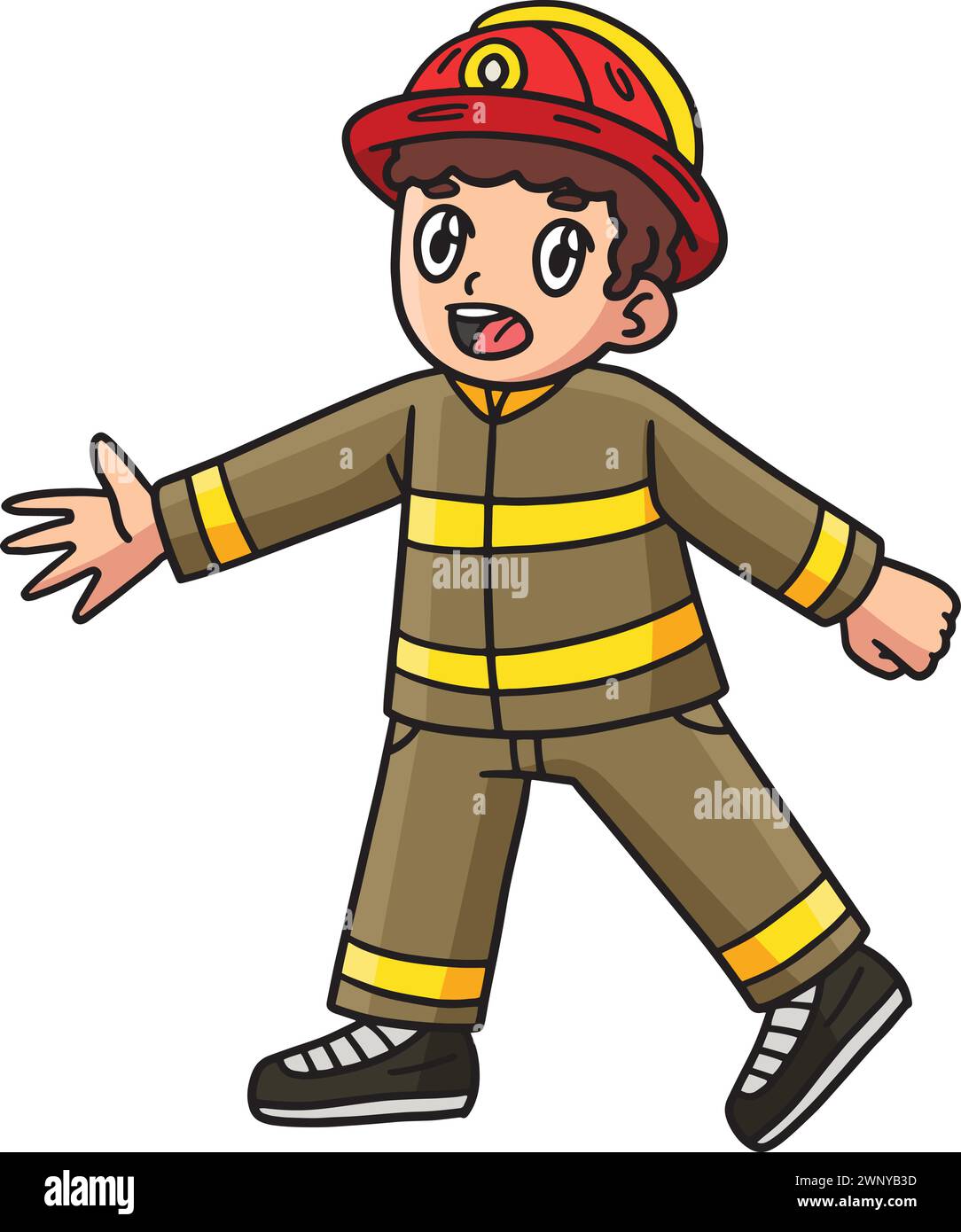 Firefighter Cartoon Colored Clipart Illustration Stock Vector Image ...