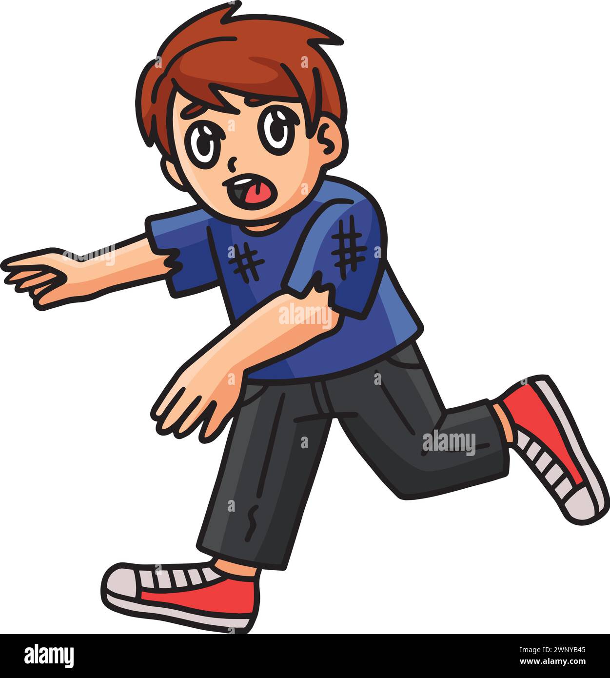 Child Running Cartoon Colored Clipart Illustration Stock Vector Image ...