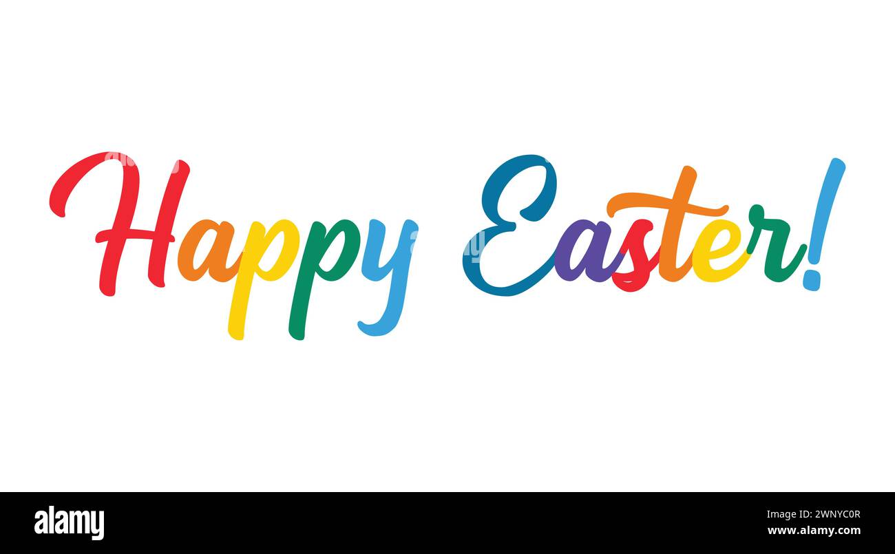 Vector hand drawn Happy Easter quote. Lettering for ad, poster, print ...