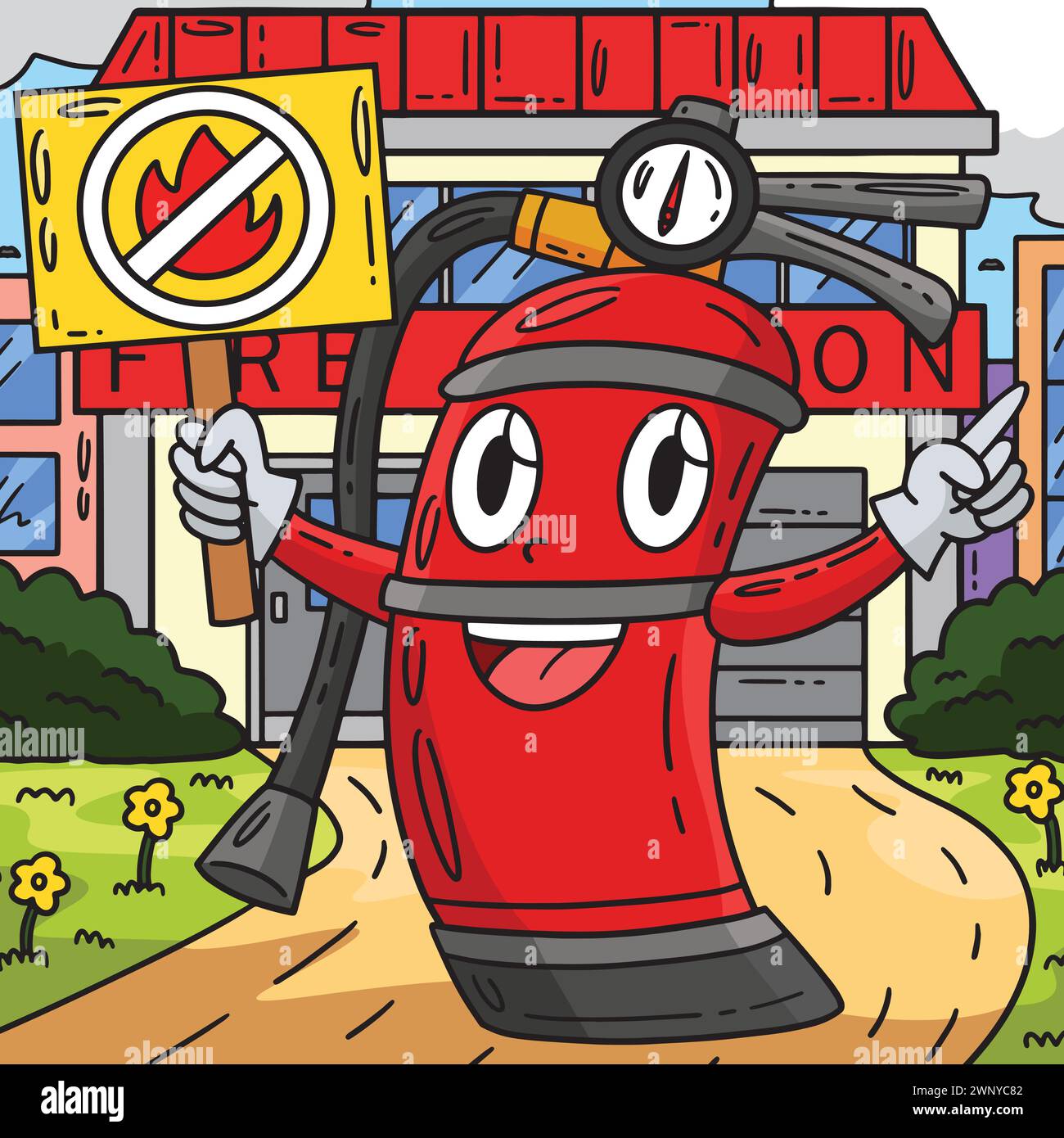 Fire extinguisher cartoon hi-res stock photography and images - Alamy