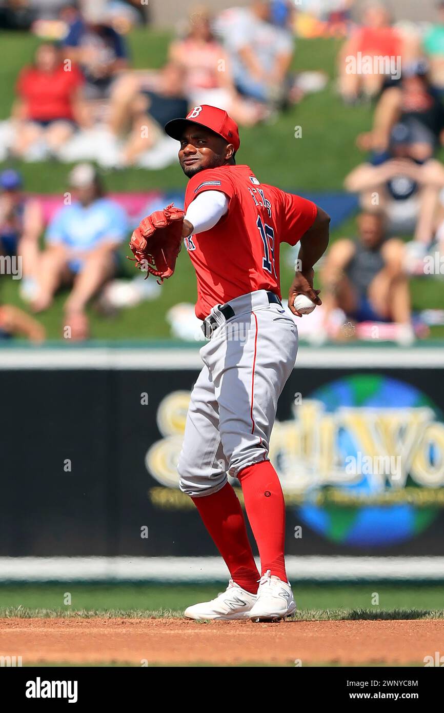 LAKELAND, FL - MARCH 04: Boston Red Sox infielder Pablo Reyes (19 ...