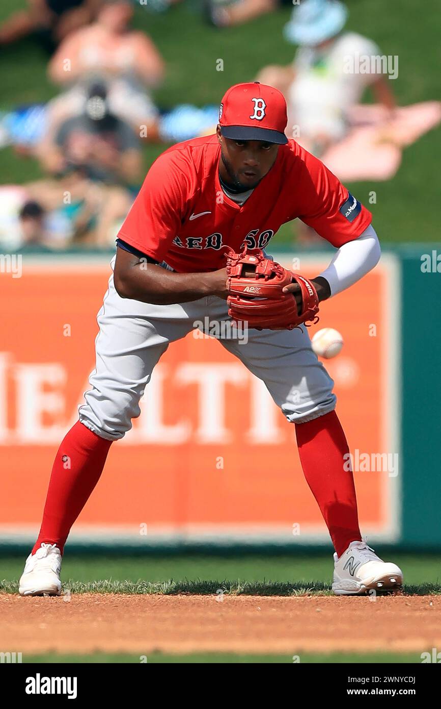 LAKELAND, FL - MARCH 04: Boston Red Sox infielder Pablo Reyes (19 ...