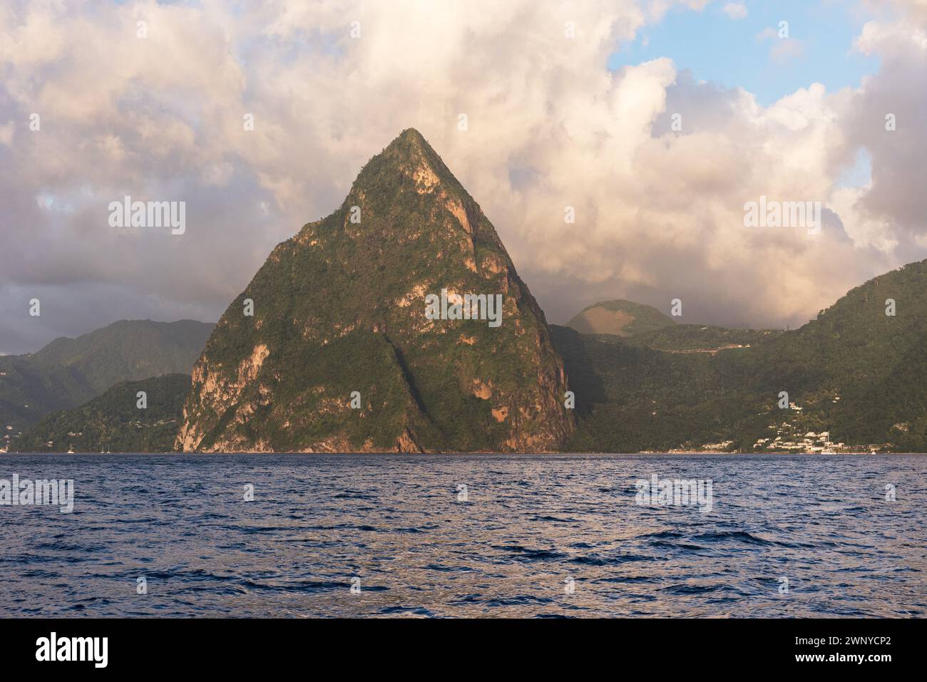 Petit Piton is 2,438 feet or 743 meters which is visually a very ...