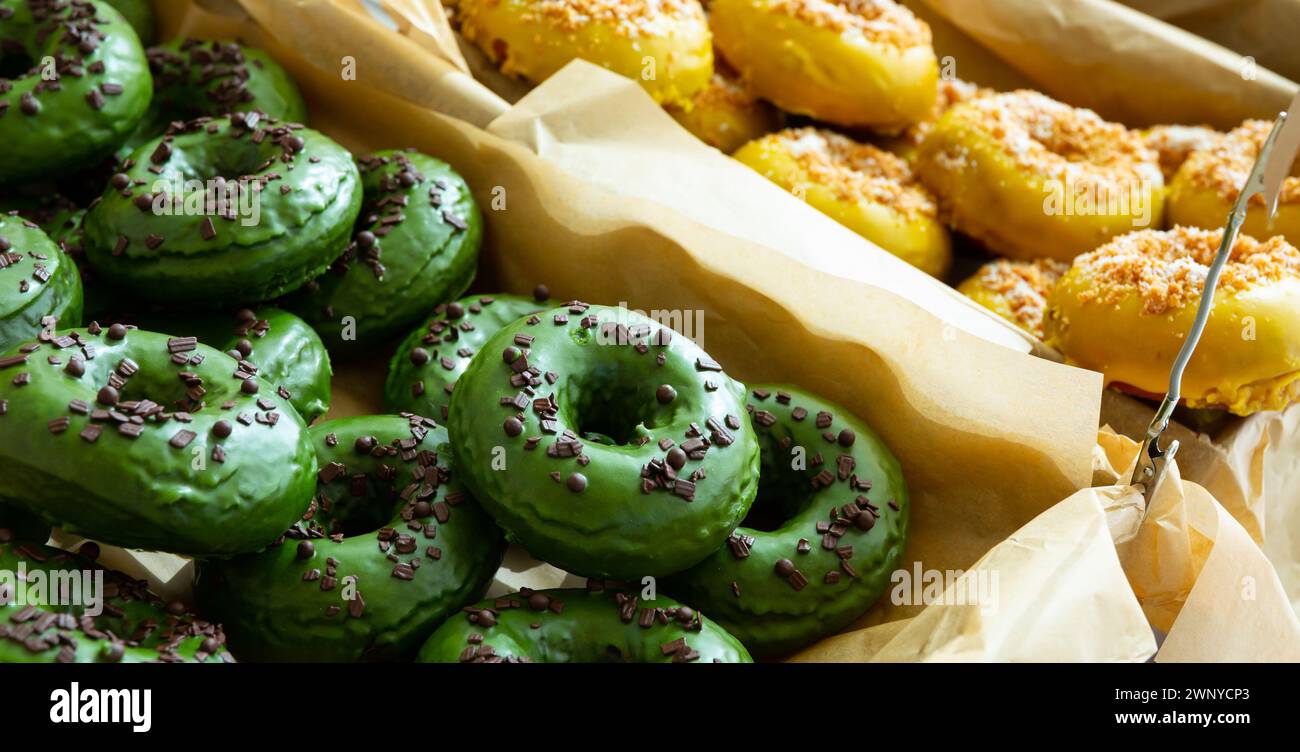 Box sweet delicious variety donuts hi-res stock photography and images ...