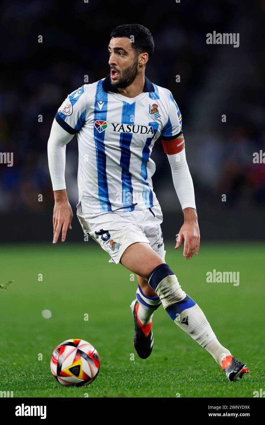 San Sebastian, Spain. Credit: D. 27th Feb, 2024. Mikel Merino (Sociedad ...