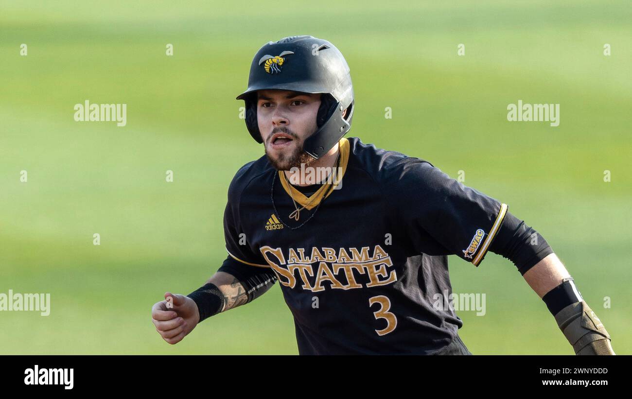 Alabama State utility Kyler McIntosh (3) during an NCAA baseball game ...