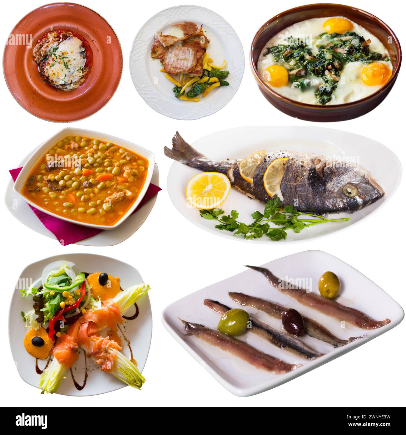 Catalonian dishes isolated on white Stock Photo - Alamy