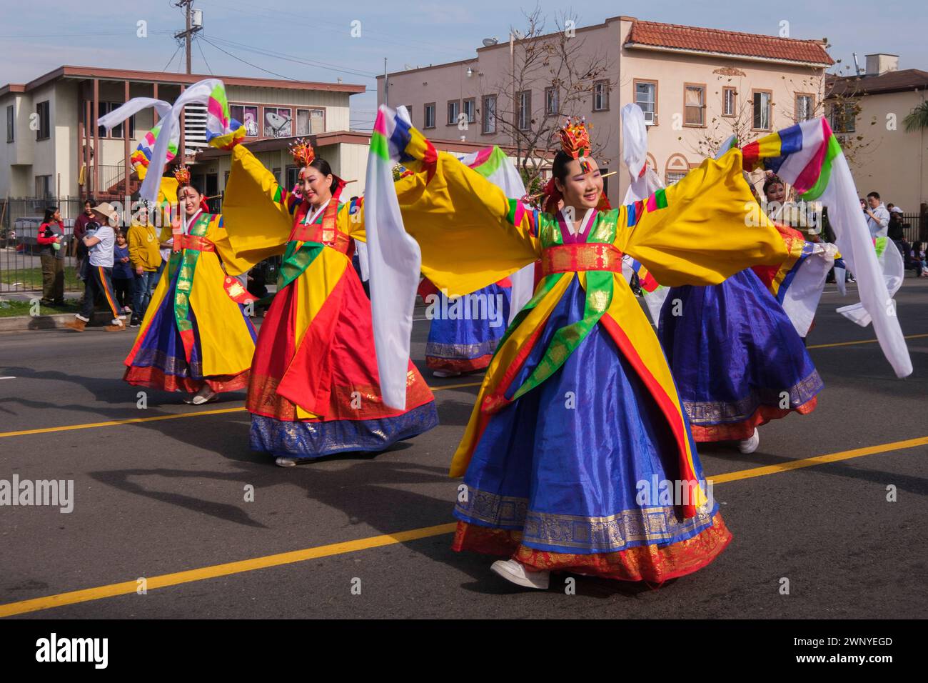 Korean dancers, Martin Luther King Jr. Day parade, Los Angeles ...