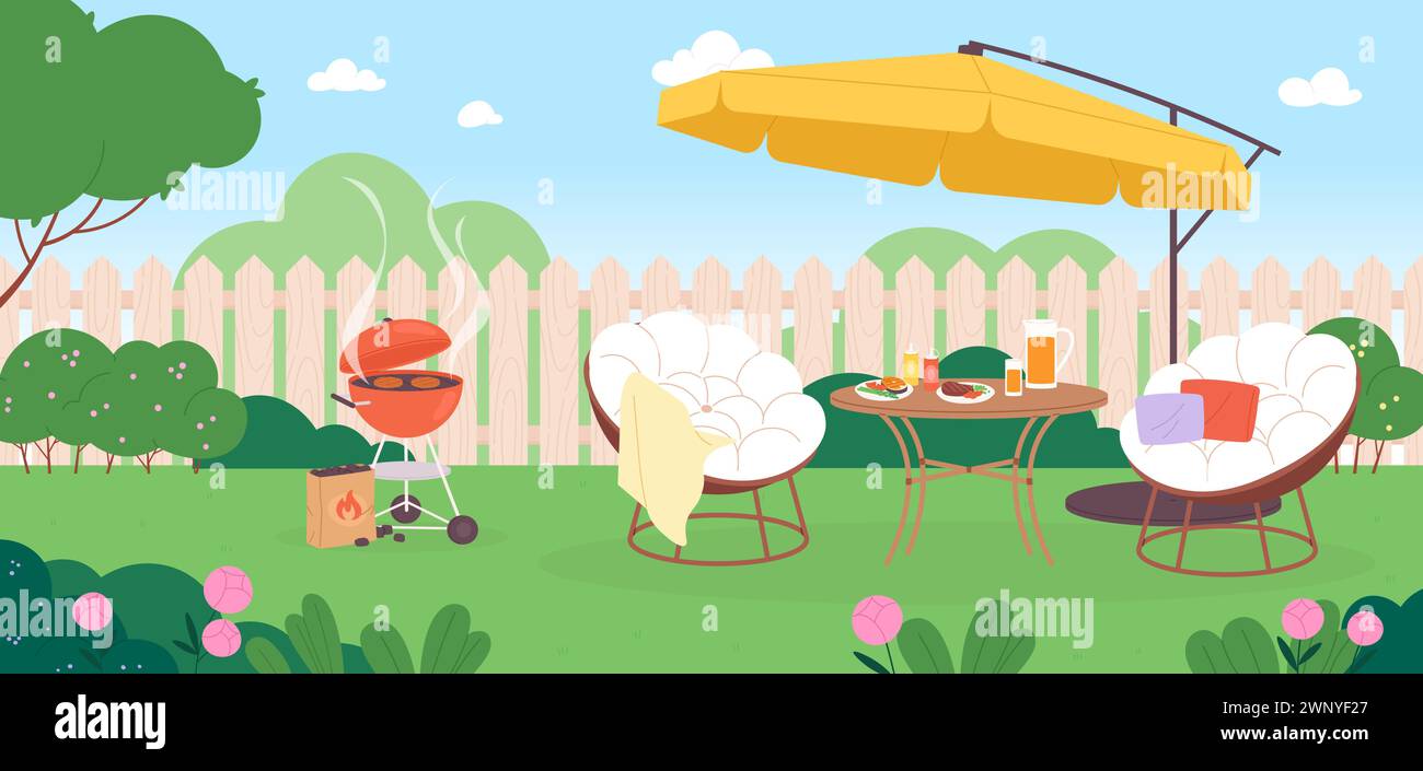 Illustration cartoon wooden picnic table hi-res stock photography and ...
