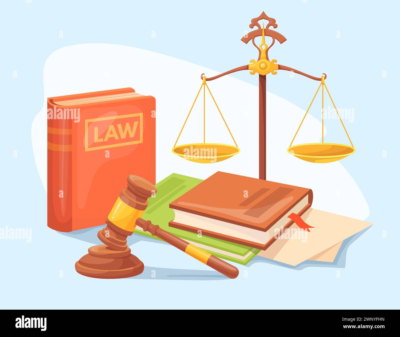 Cartoon justice scale book hi-res stock photography and images - Alamy