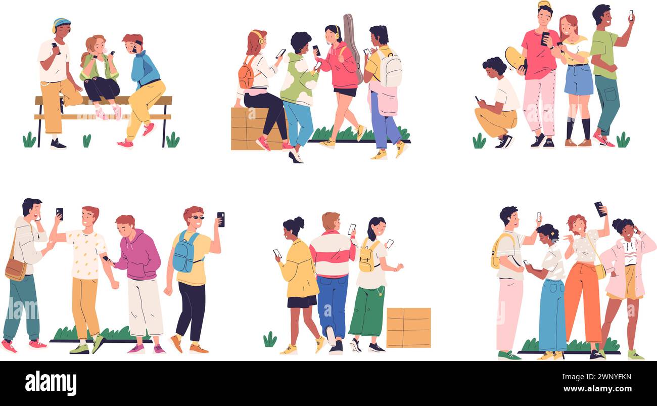 Smart phones crowd Stock Vector Images - Alamy