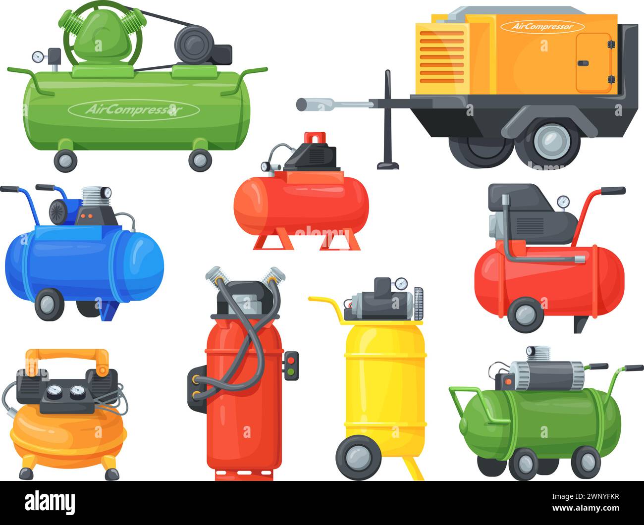 Air compressors. Pneumatic compressor for cold construction or paint ...