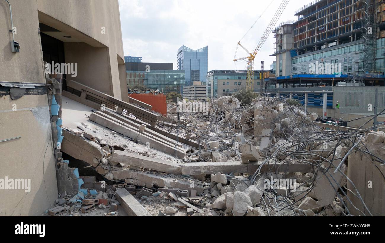 March 5, 2024: Demolition continues on the University of Texas at ...