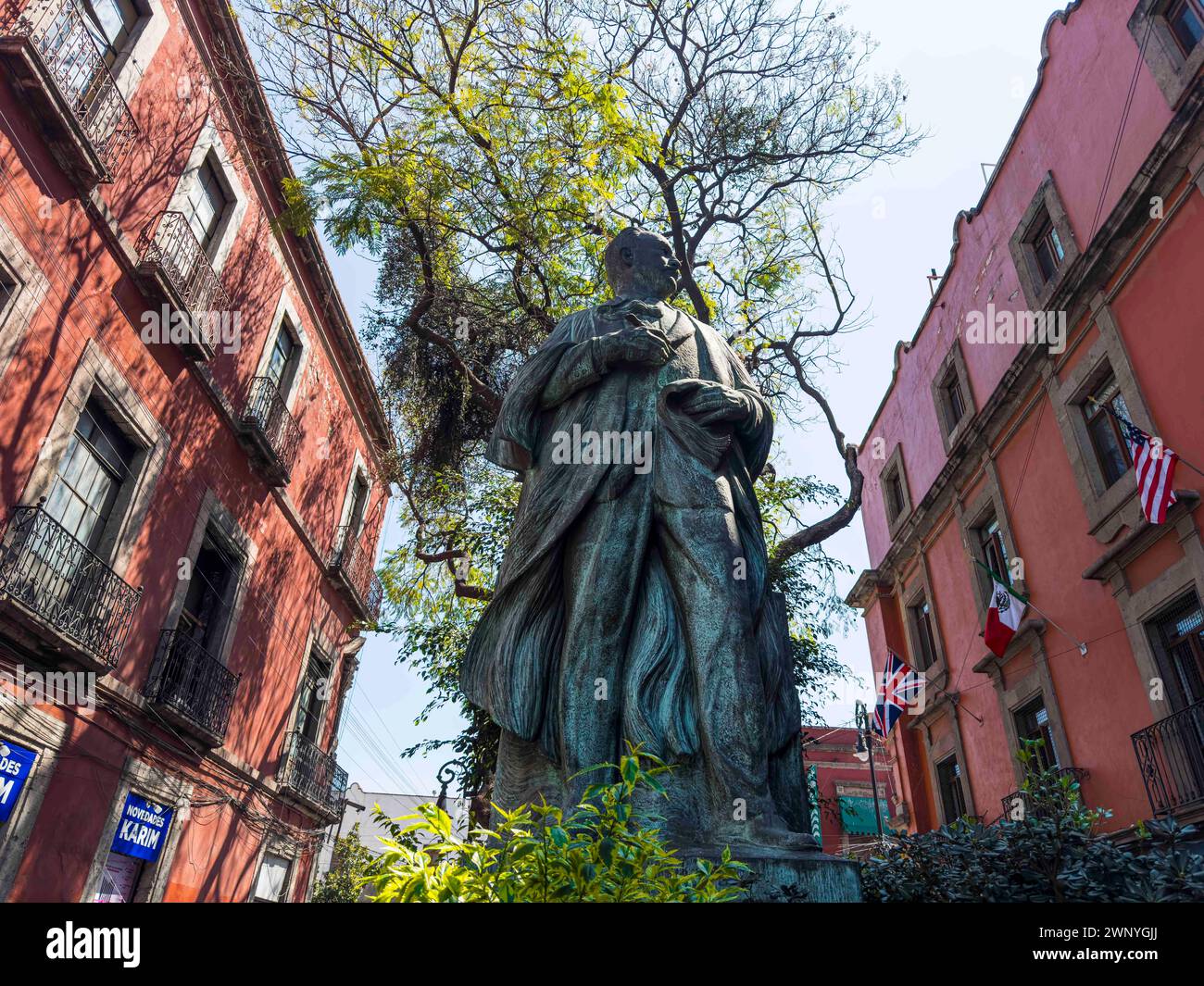 Monument to Jose Vasconcelos. statue on San Ildefonso Street in Mexico ...