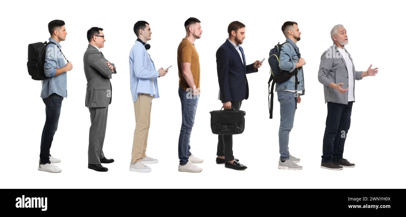 Long queue line waiting Cut Out Stock Images & Pictures - Alamy