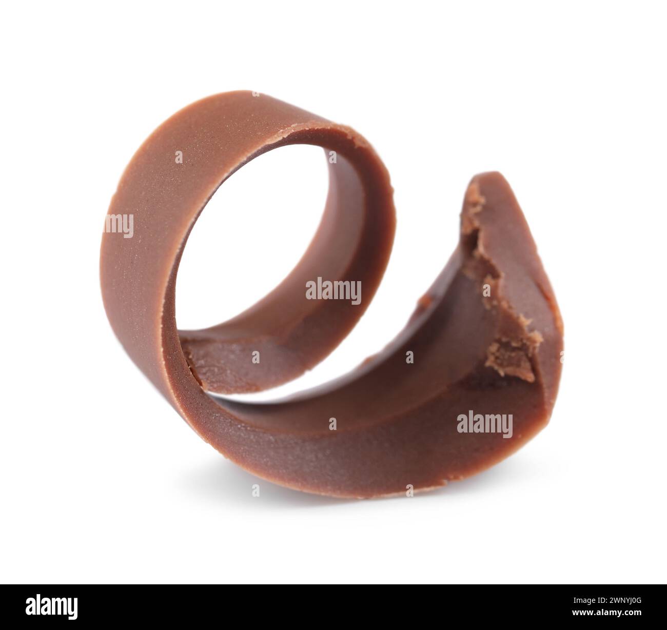 One delicious chocolate shaving isolated on white Stock Photo - Alamy