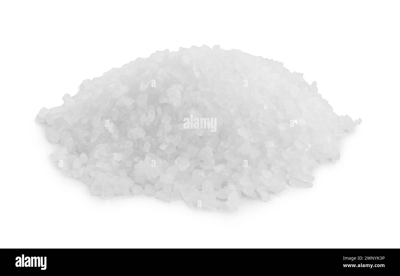 Heap of natural salt isolated on white Stock Photo - Alamy