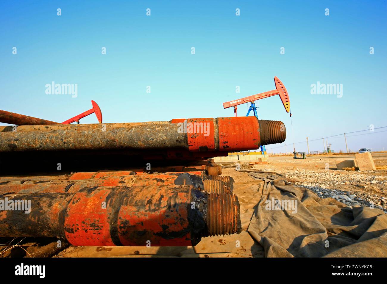 Oil drill pipe Stock Photo - Alamy