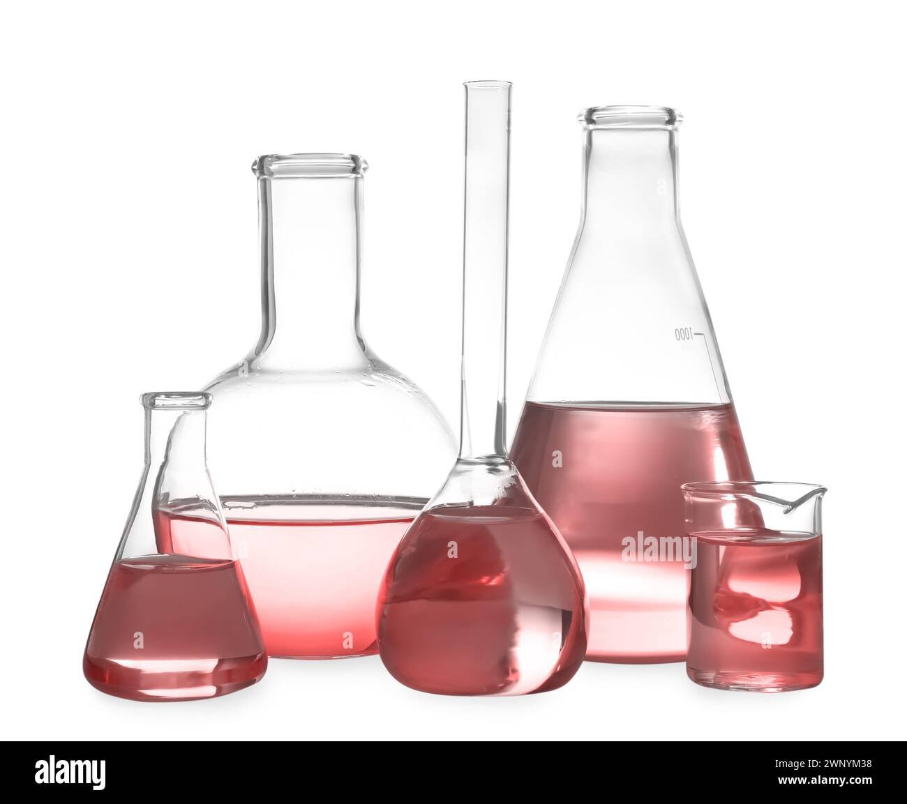 Conical flask with green liquid Cut Out Stock Images & Pictures - Alamy