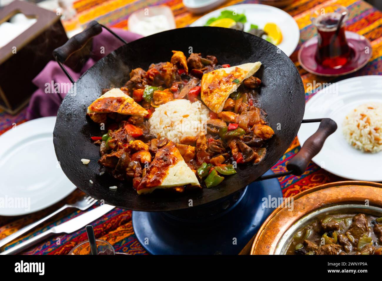 lamb meat saute coban kavurma Stock Photo - Alamy