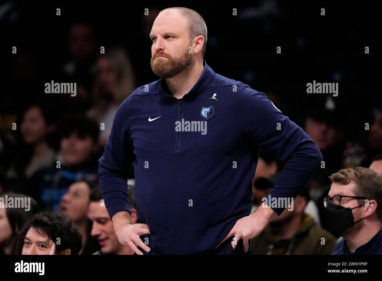 Memphis Grizzlies' head coach Taylor Jenkins watches his team play ...