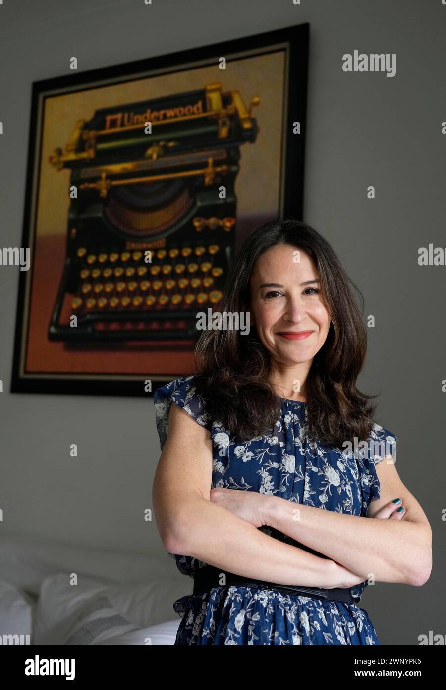 Author Allison Winn Scotch poses for a portrait in her home office ...