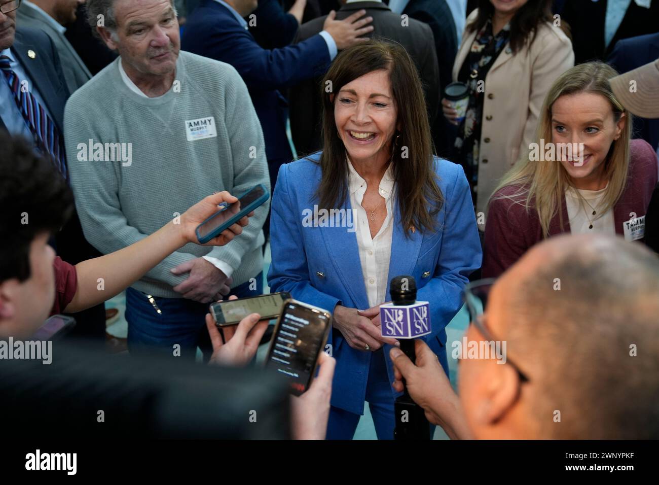 New Jersey first lady and U.S. Senate candidate Tammy Murphy talks to ...