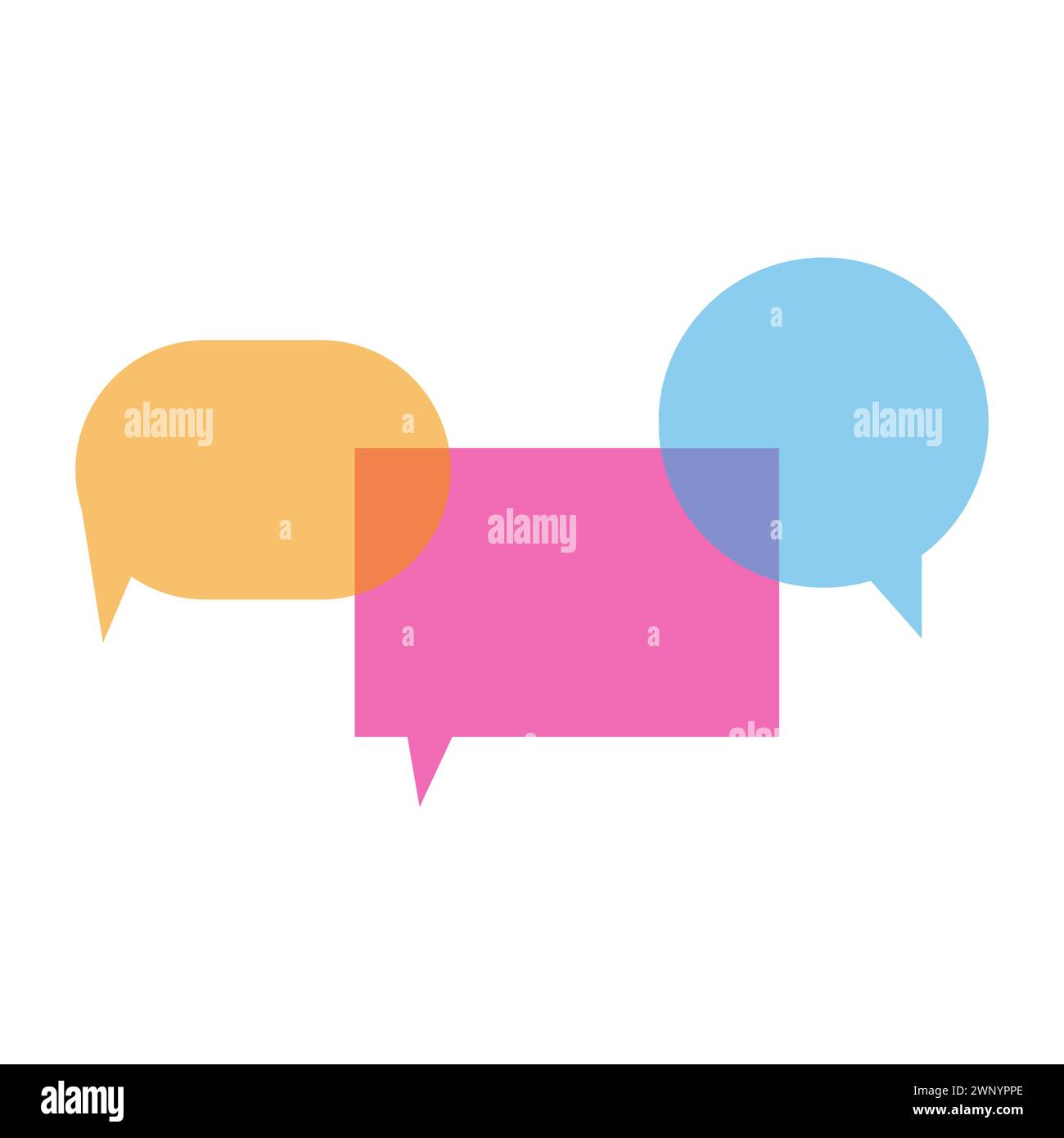 Icon colorful speech bubbles. Social media communication. Multicolor ...