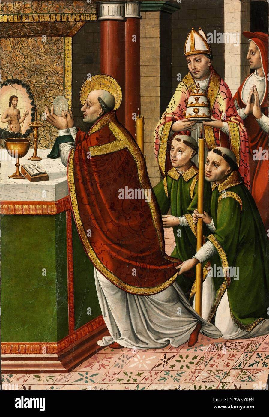 The Mass of Saint Gregory the Great by The Master of Portillo. Pope ...