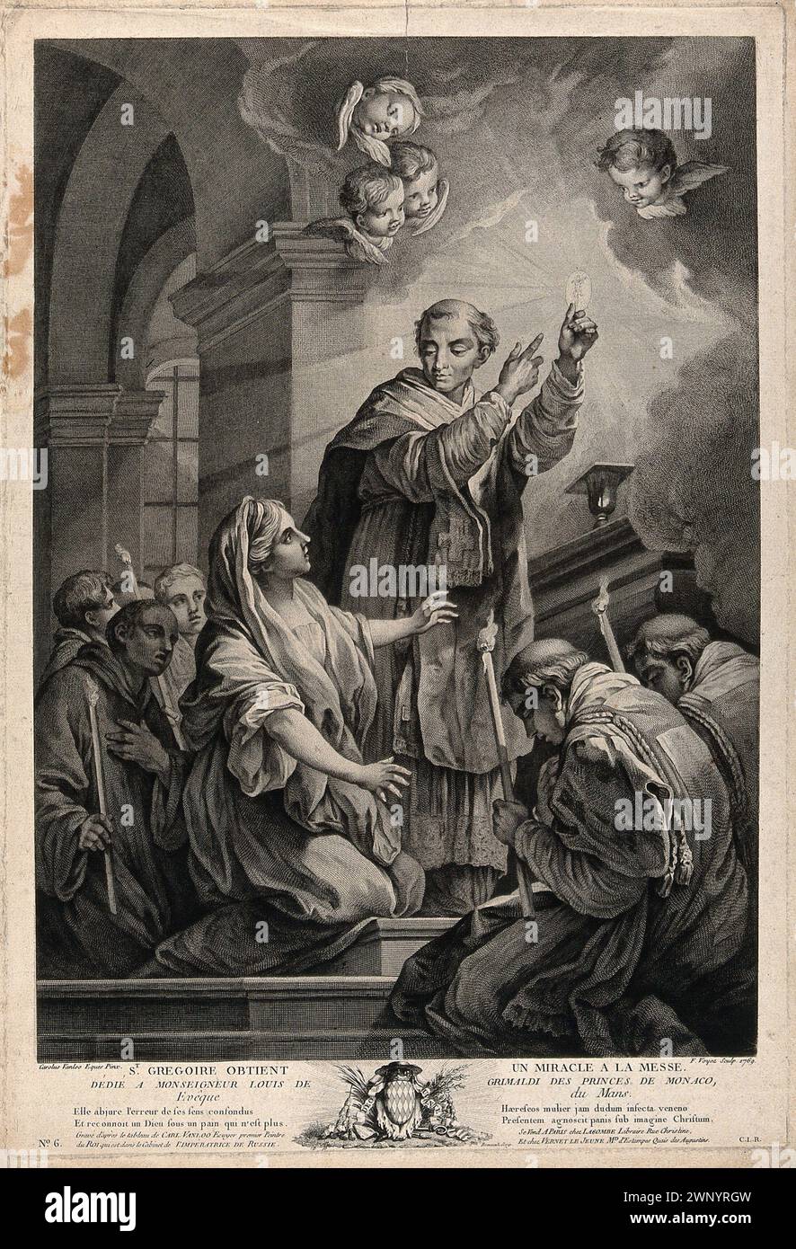 A 1769 engraving of Pope Gregory I (also known as Saint Gregory the Great) who was pontiff from ...