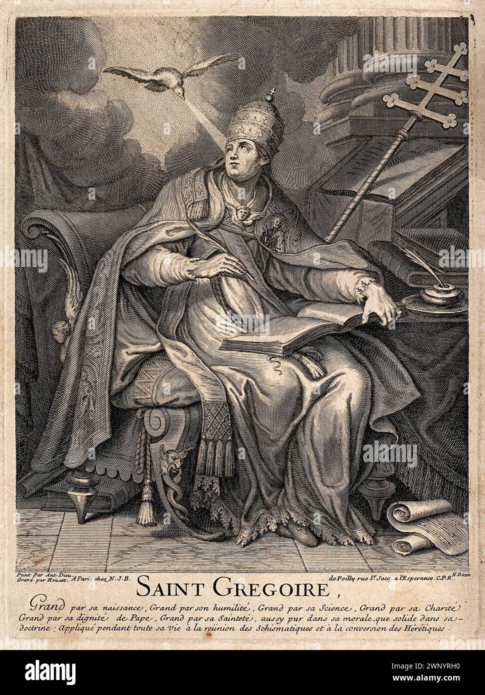 A 1700 engraving of Pope Gregory I (also known as Saint Gregory the ...