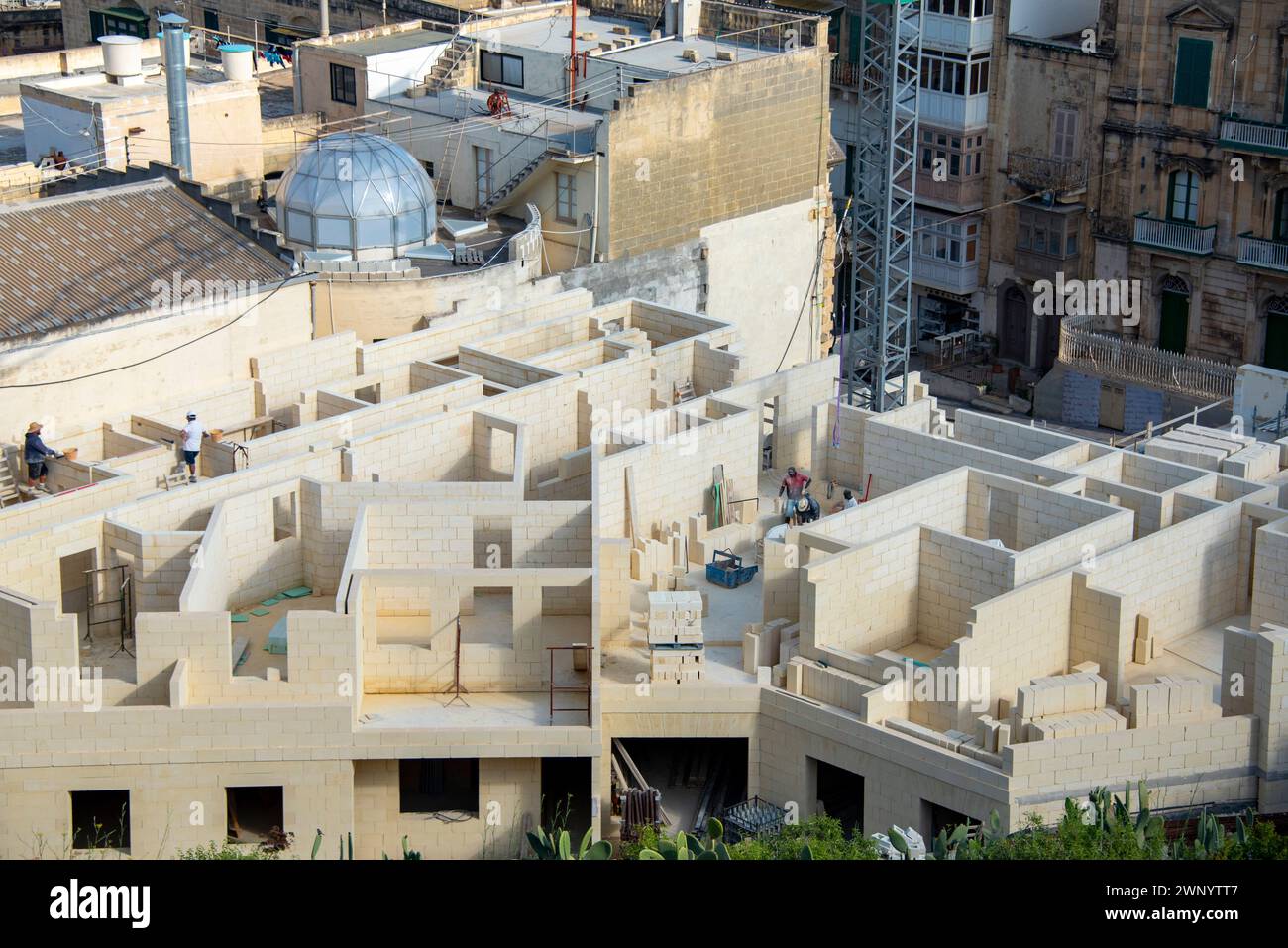 Stone Building Construction in Malta Stock Photo - Alamy