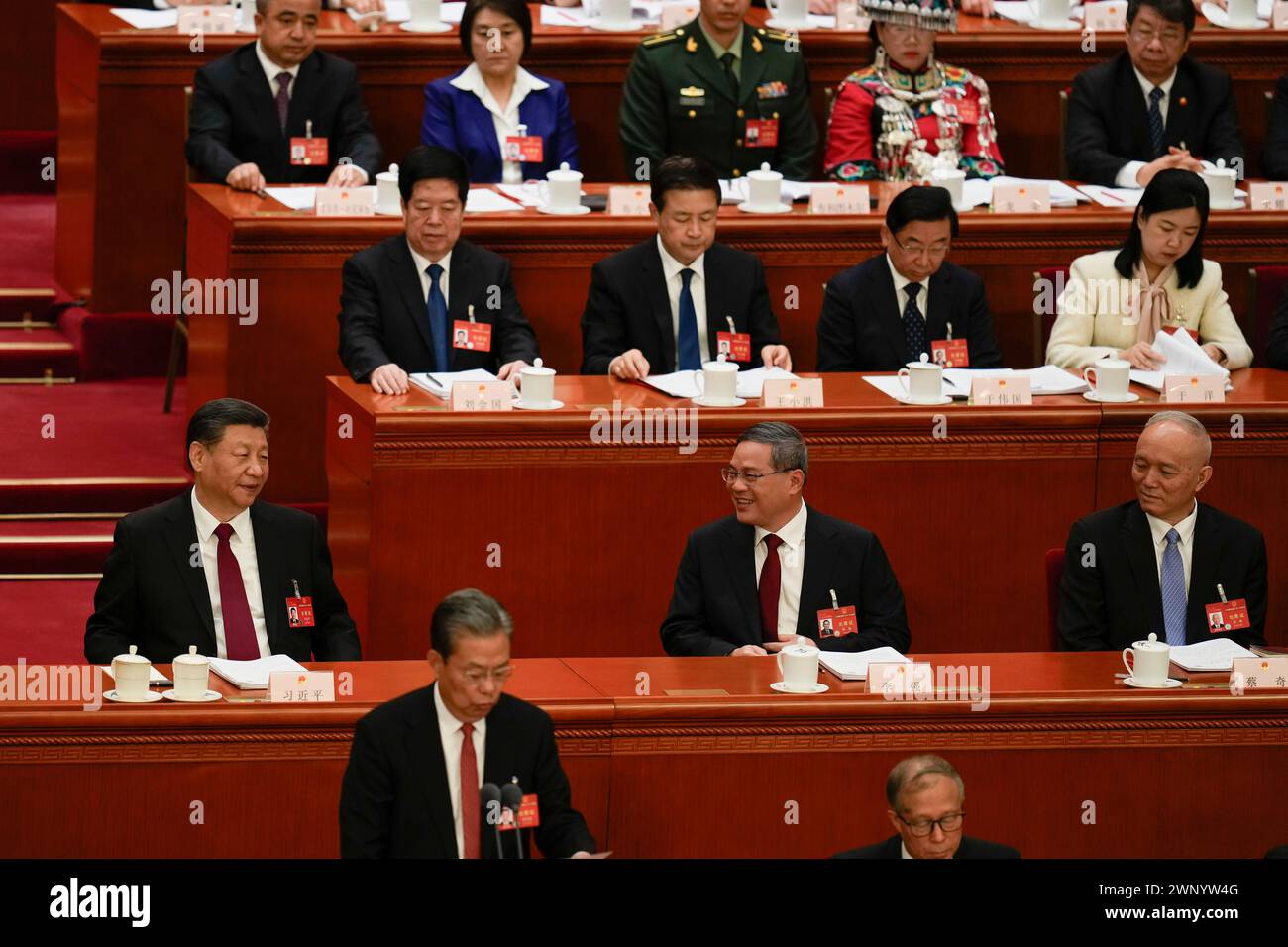 Chinese President Xi Jinping, left, together with Chinese Premier Li ...