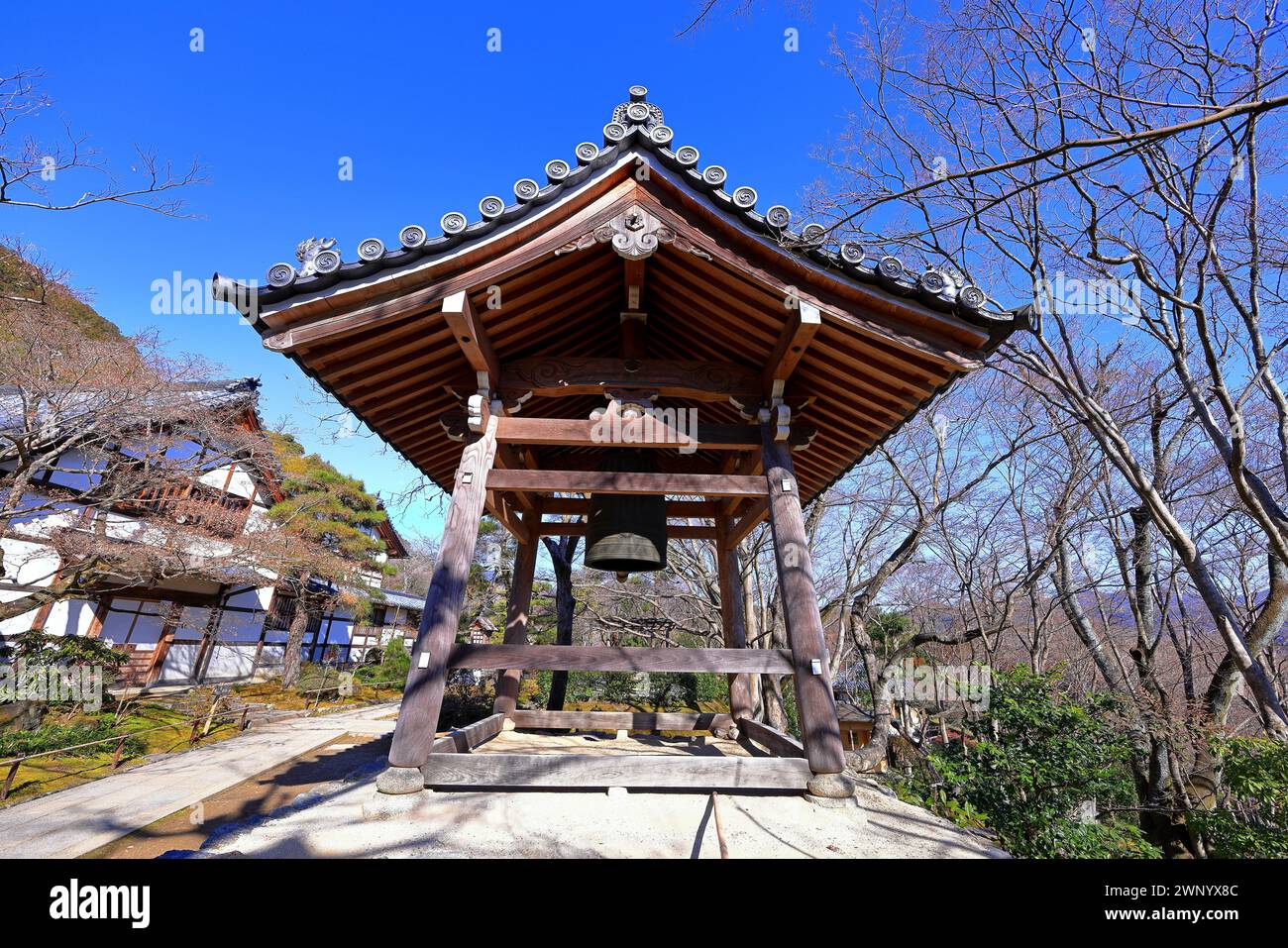 Jojakkoji Temple, a Buddhist temple in a serene forest at Sagaogurayama ...