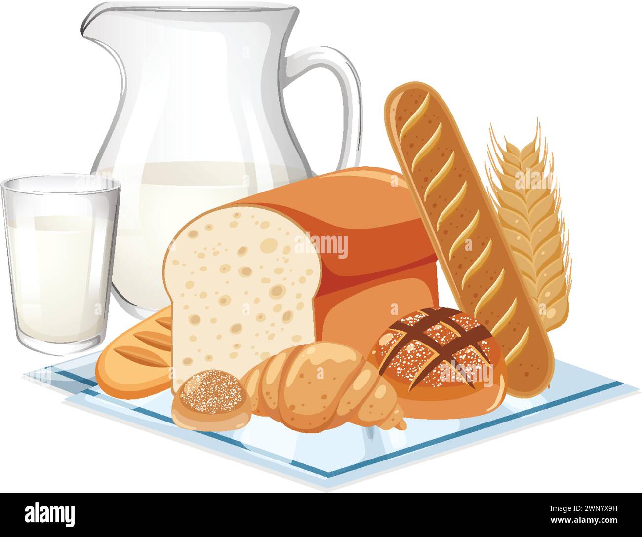 Assorted fresh bread on Stock Vector Images - Alamy
