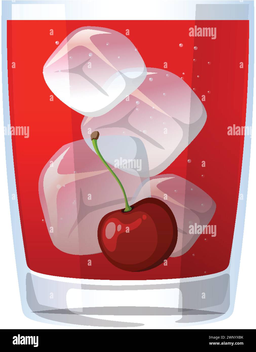 Vector illustration of a refreshing cherry beverage Stock Vector Image & Art - Alamy