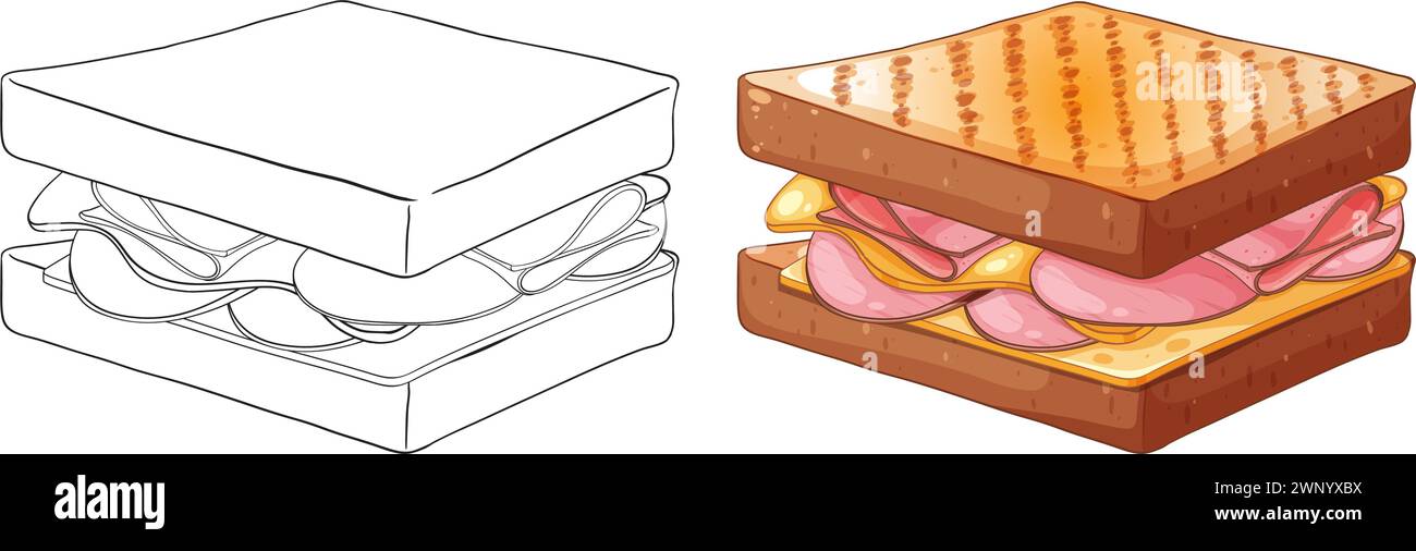 Sandwich assembly vector vectors hi-res stock photography and images ...
