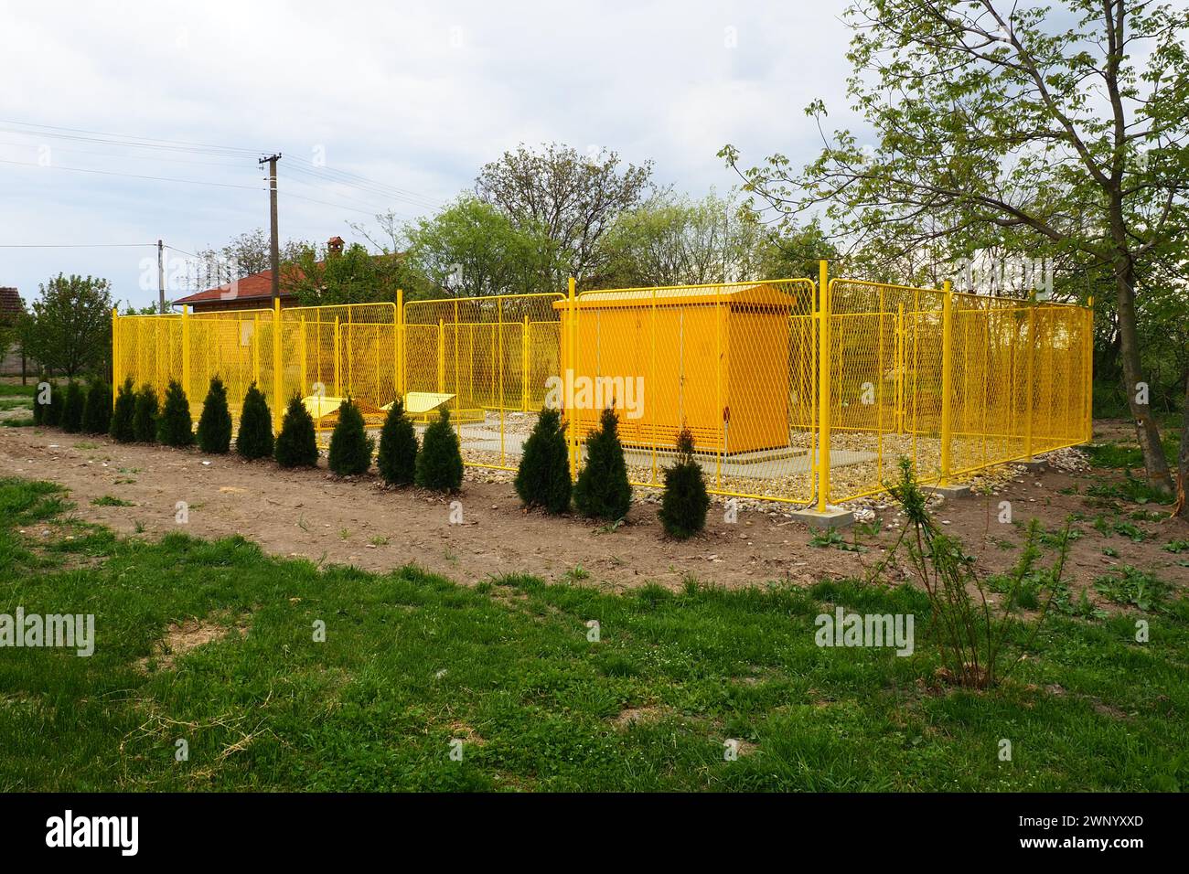 ground with tanks for liquefied gas. Modern gas installation with ...